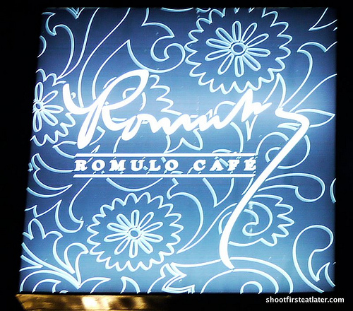 Dinner at Romulo Cafe – Shoot First Eat Later