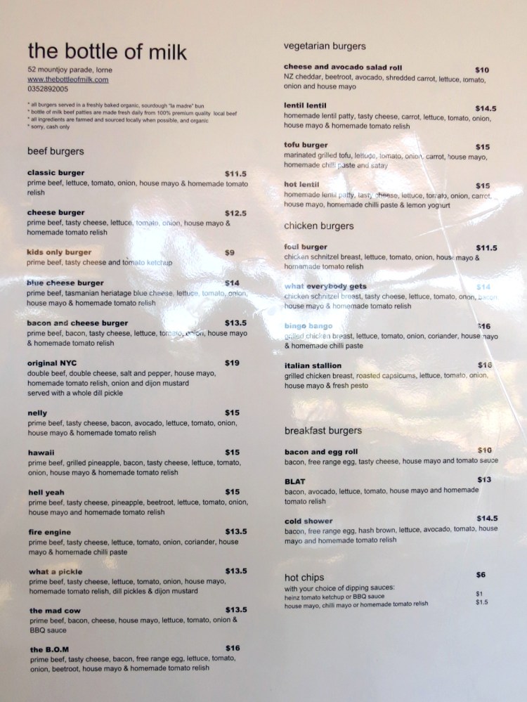 Bottle of Milk, Lorne- menu-001 – Shoot First Eat Later
